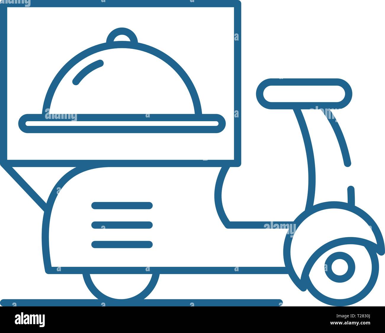 Delivery from restaurants line icon concept. Delivery from restaurants ...