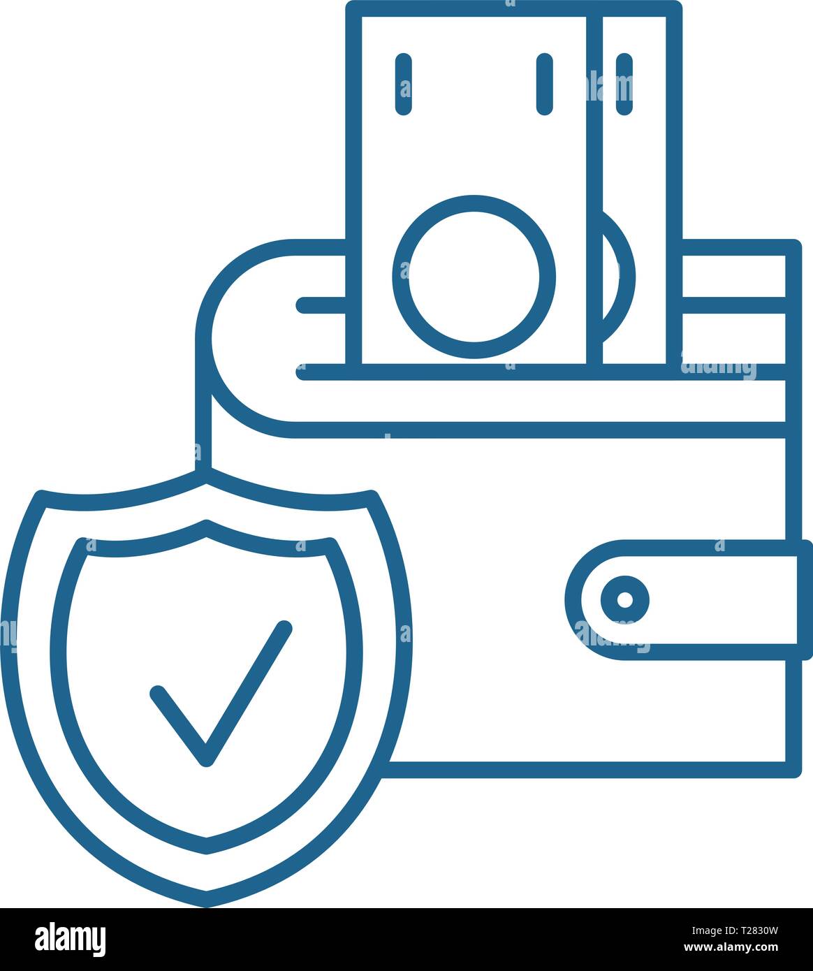 Deposit insurance line icon concept. Deposit insurance flat vector ...