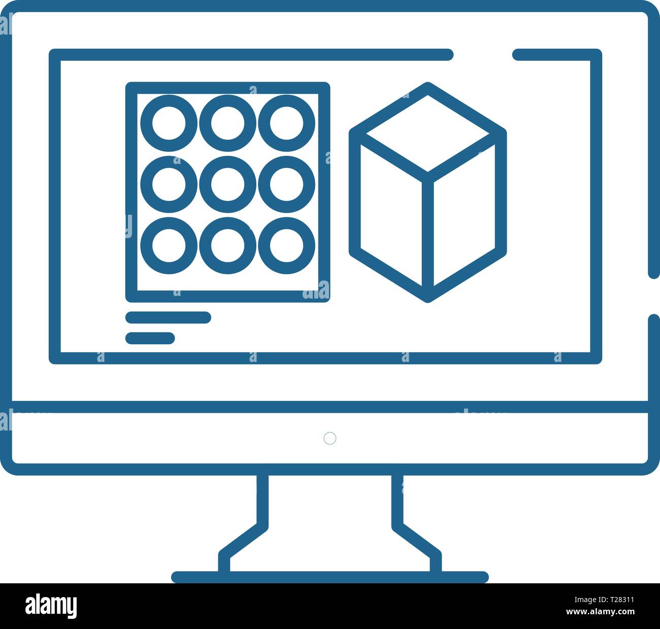 Design designing line icon concept. Design designing flat vector symbol ...