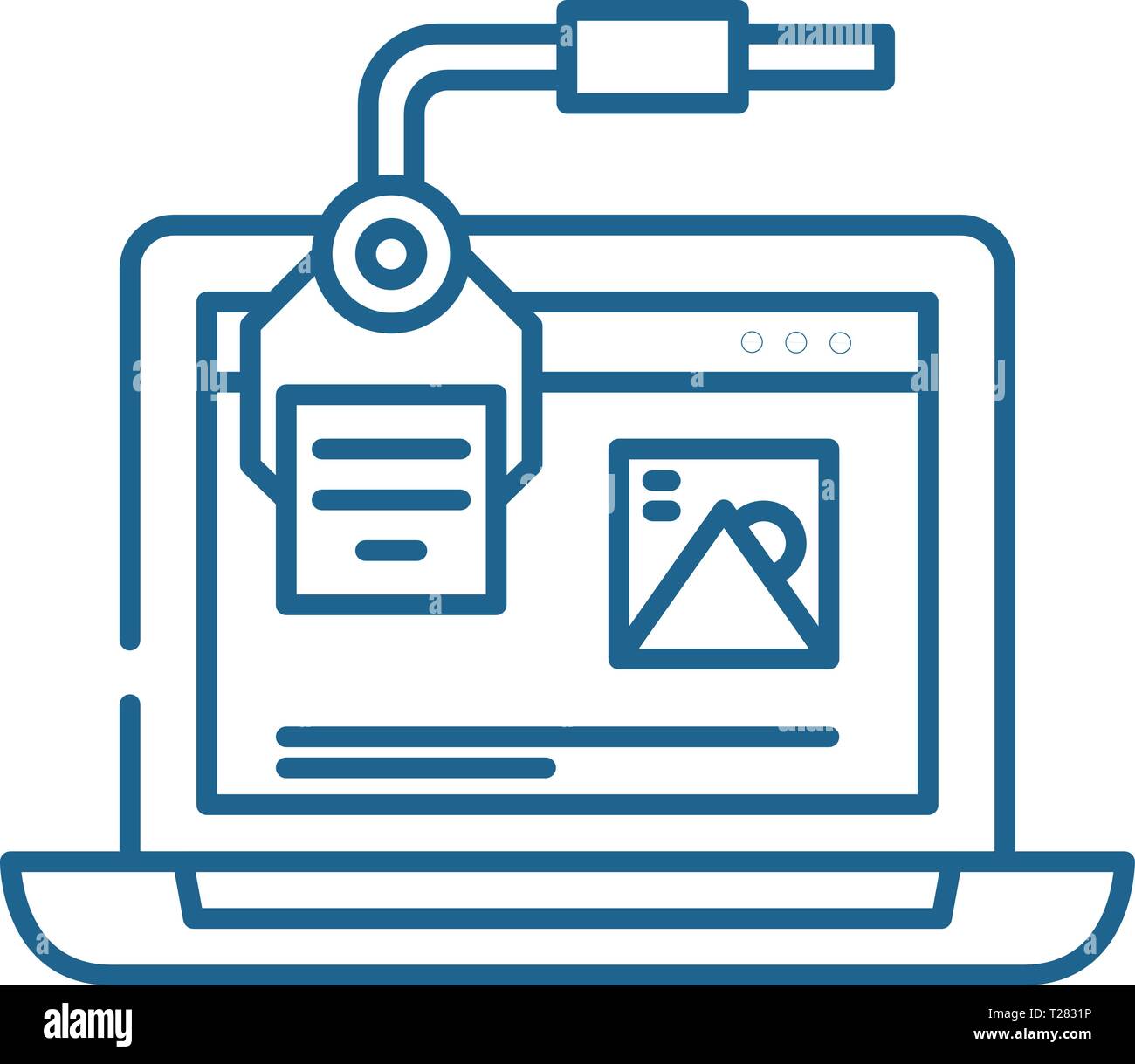 Digital design line icon concept. Digital design flat vector symbol ...