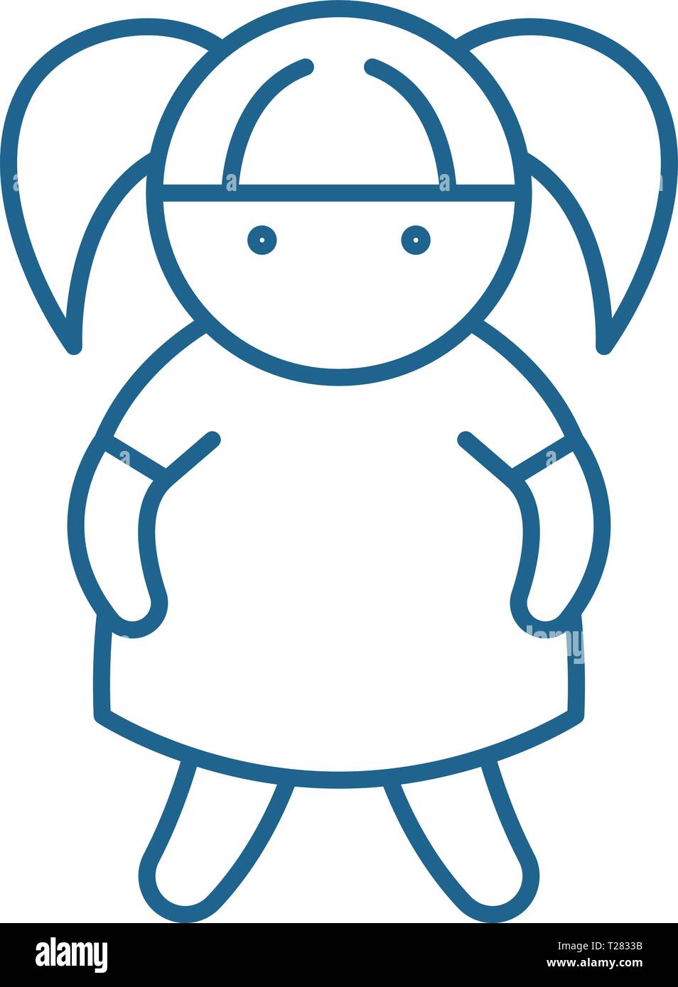 Doll line icon concept. Doll flat vector symbol, sign, outline ...