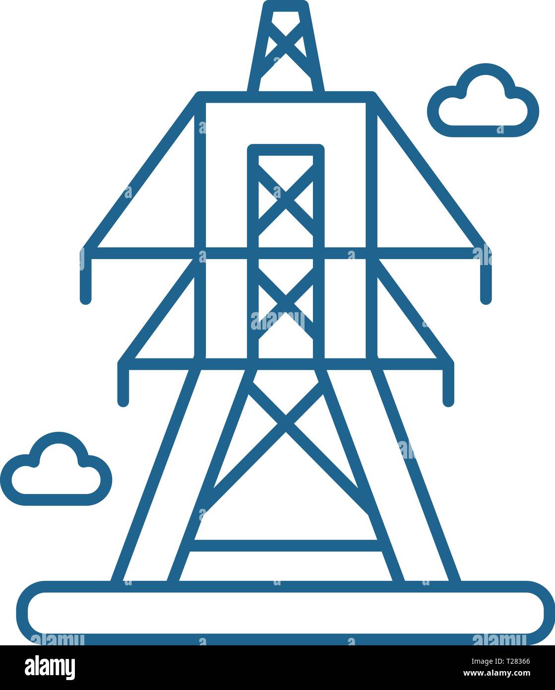 Electric lines line icon concept. Electric lines flat vector symbol ...