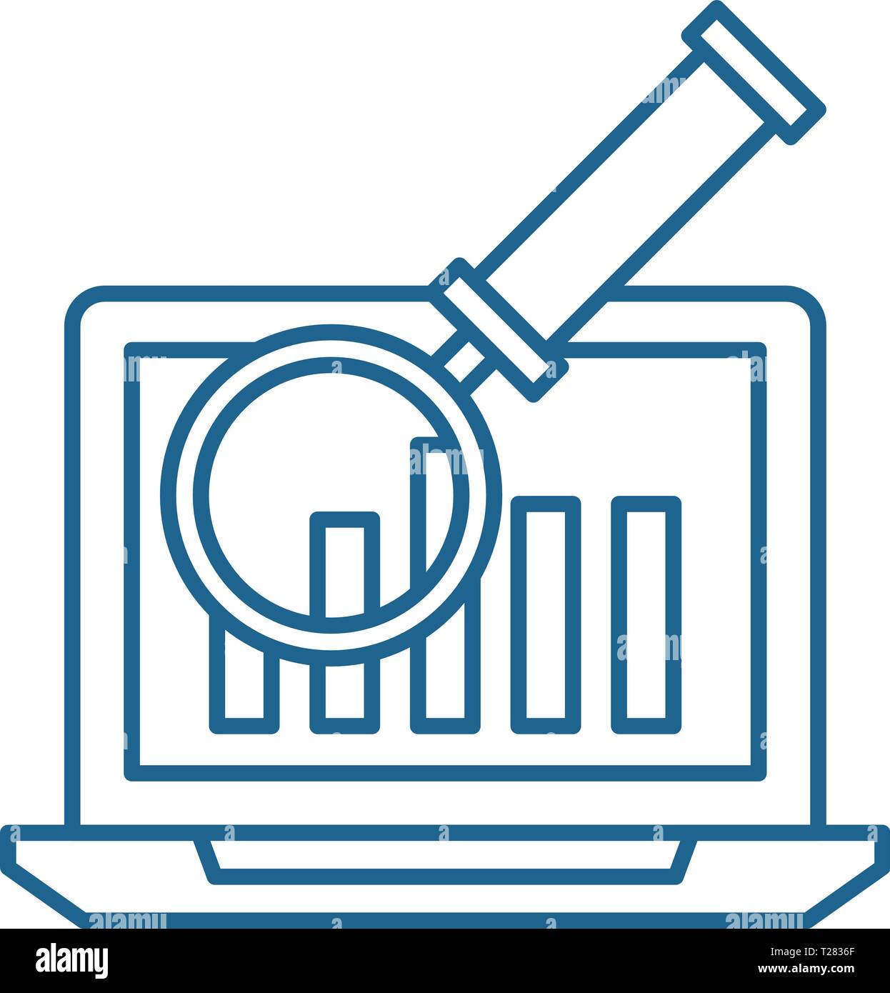 Electronic accounting system line icon concept. Electronic accounting ...