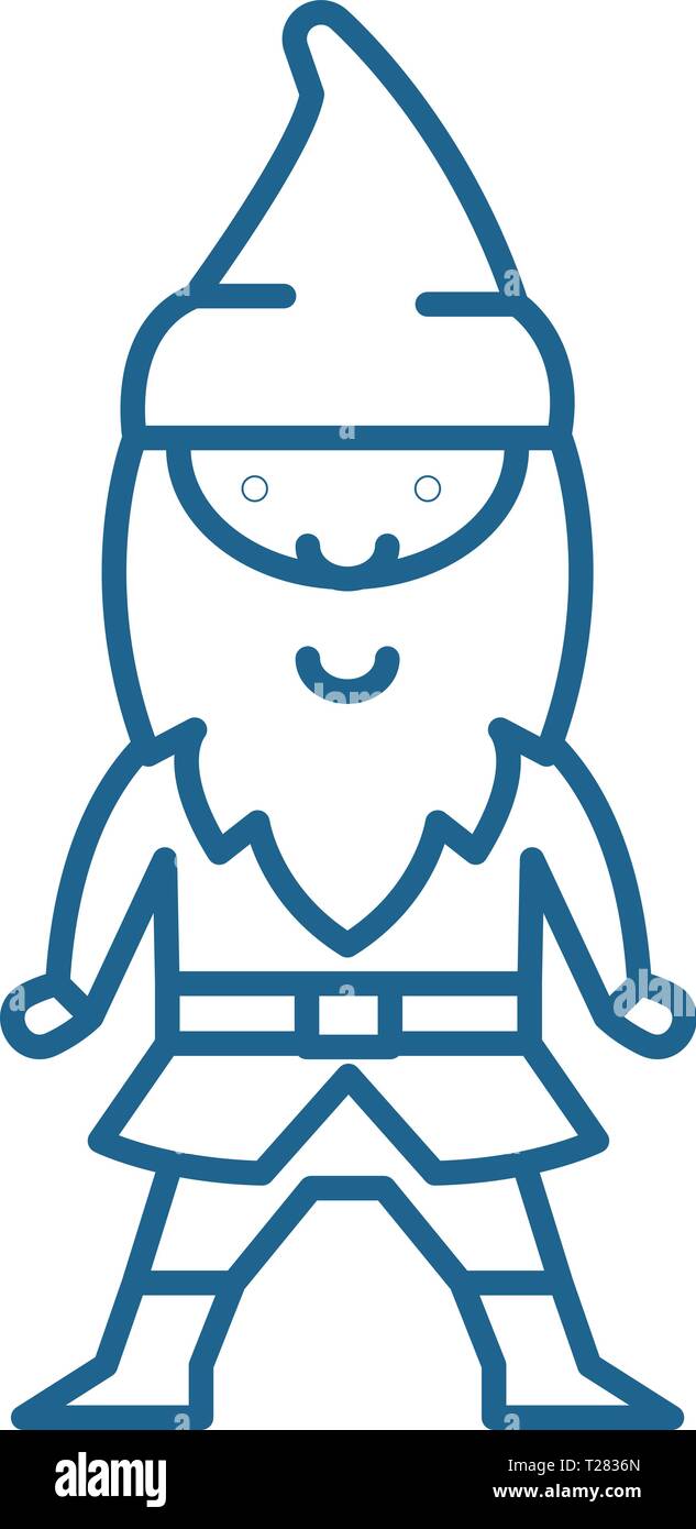 Elf line icon concept. Elf flat vector symbol, sign, outline ...