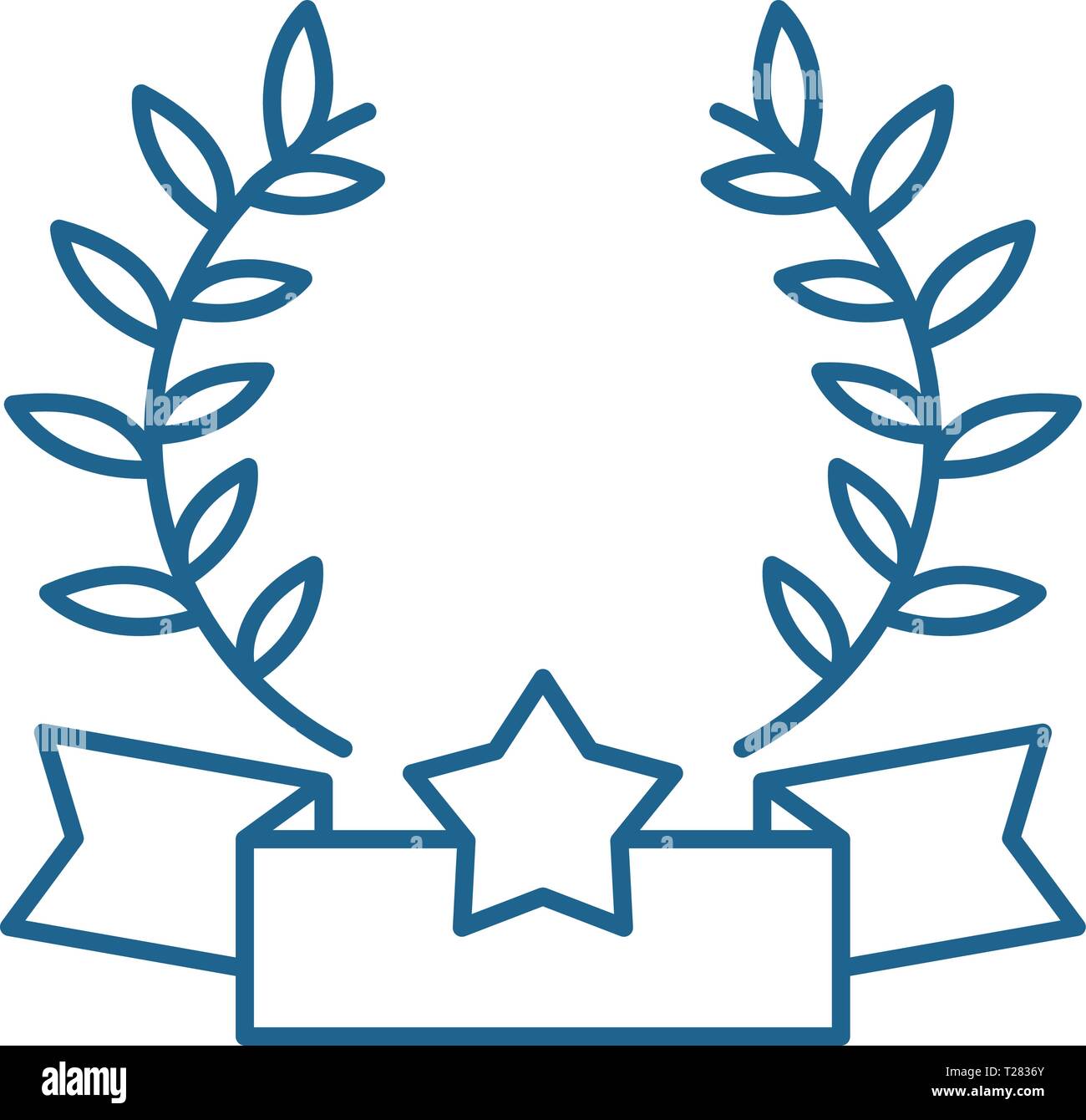 Emblem of victory line icon concept. Emblem of victory flat vector ...