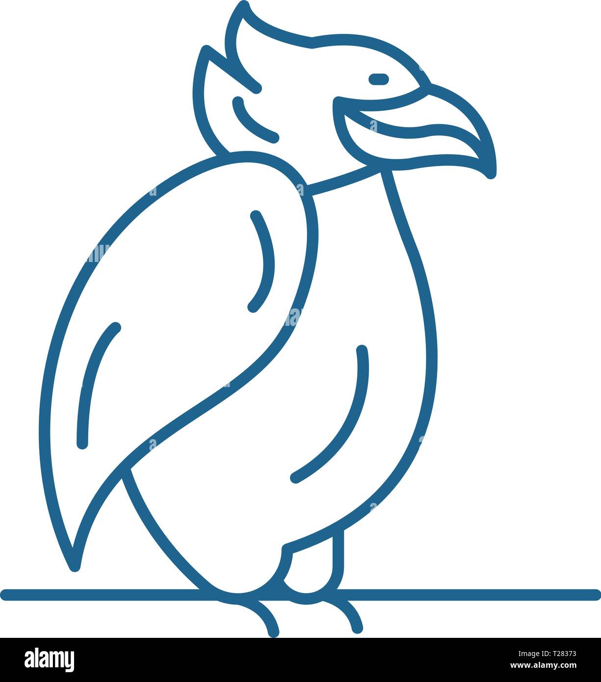 Emperor penguin line icon concept. Emperor penguin flat vector symbol ...
