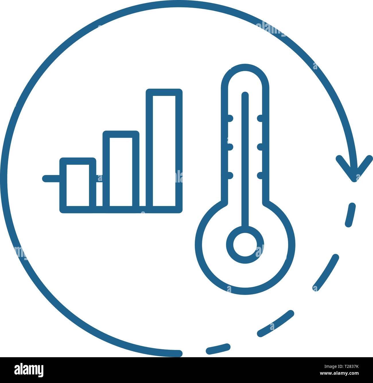 Energy saving system line icon concept. Energy saving system flat ...