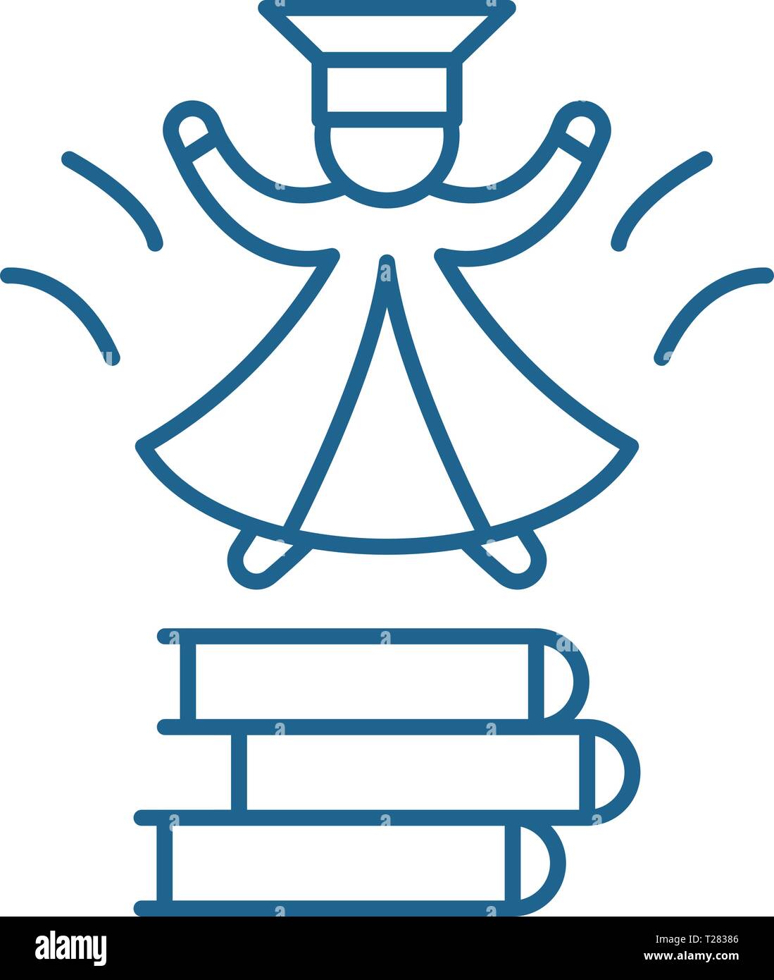Enter the university line icon concept. Enter the university flat ...