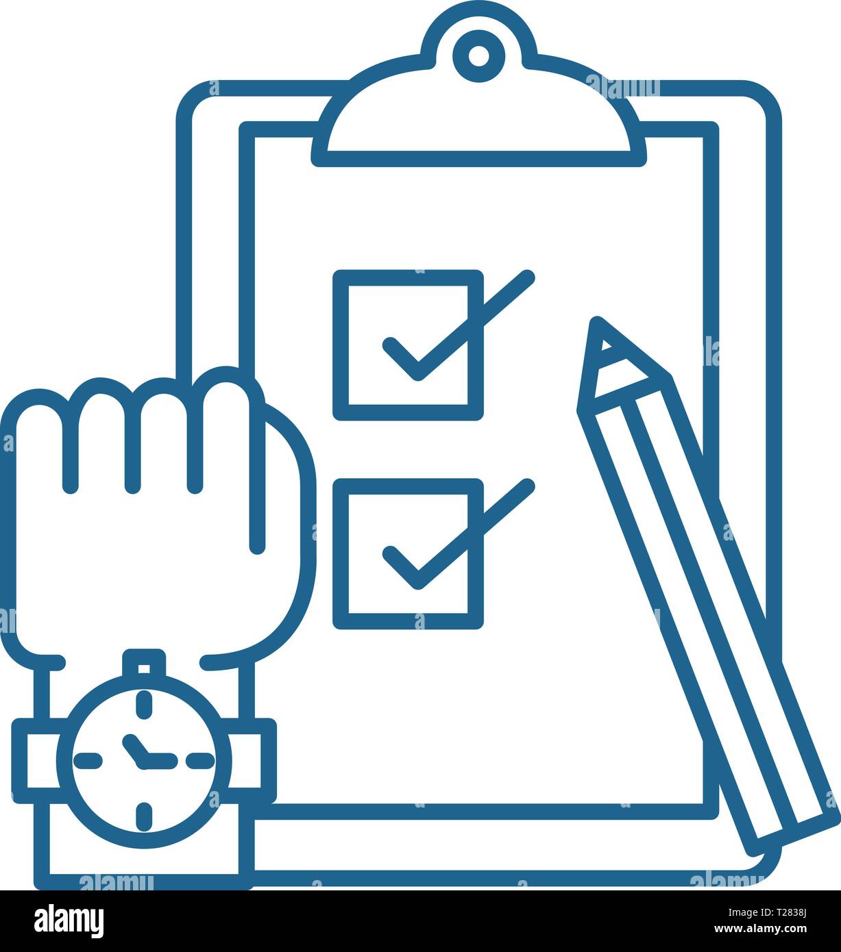 Exams line icon concept. Exams flat vector symbol, sign, outline ...