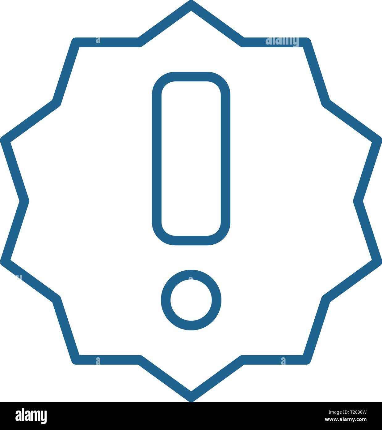 Exclamation line icon concept. Exclamation flat vector symbol, sign ...