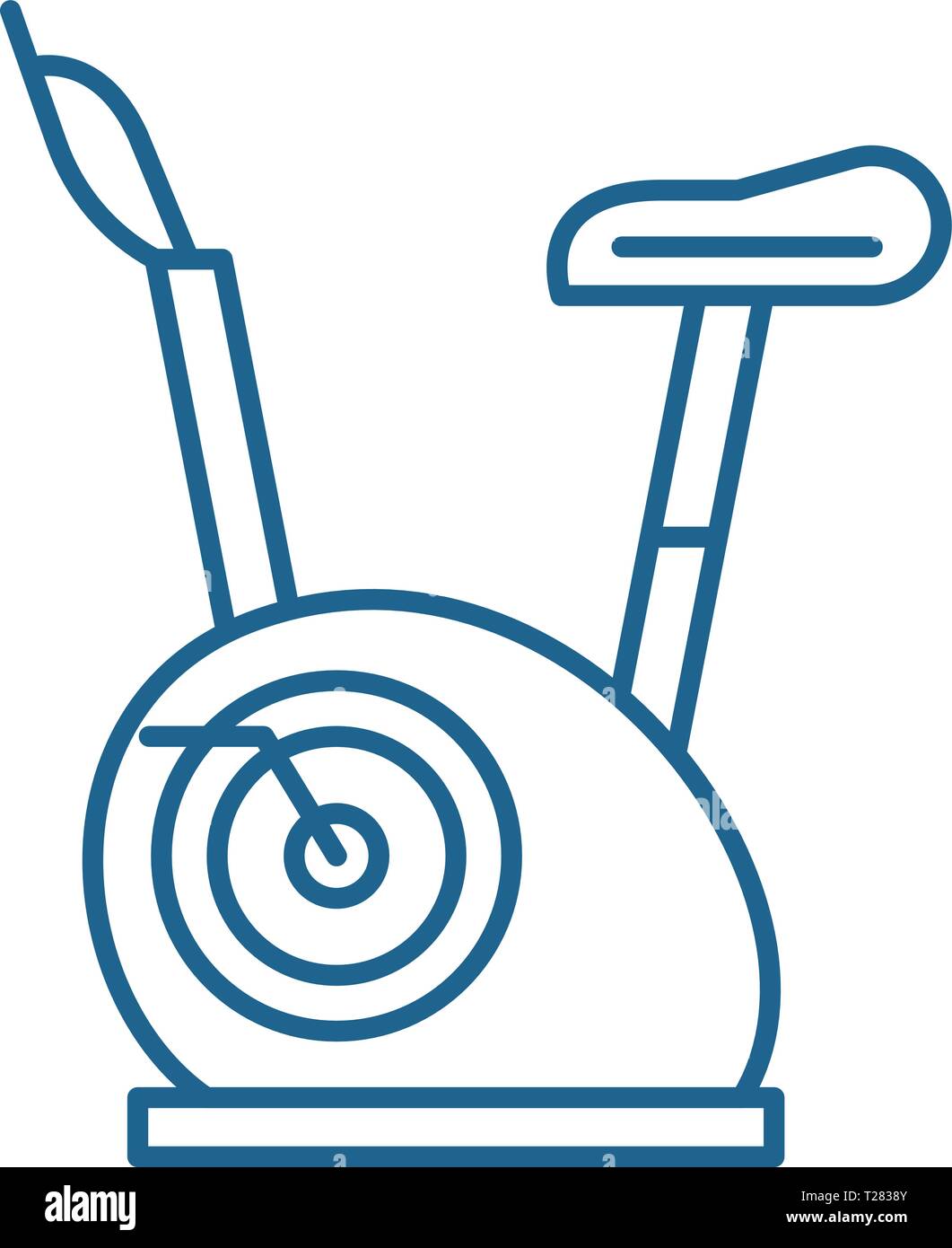 Exercise bikes line icon concept. Exercise bikes flat vector symbol ...