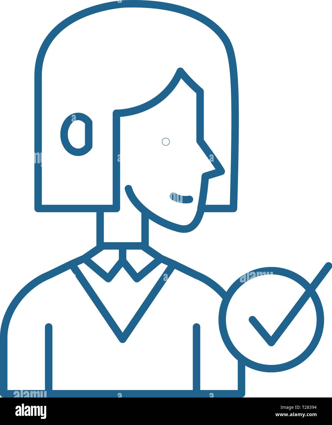 Expert man line icon concept. Expert man flat vector symbol, sign ...