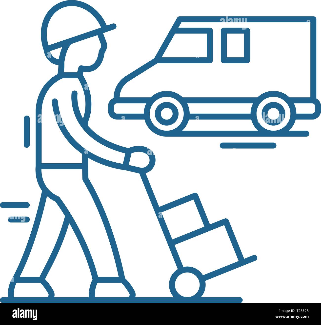 Express logistics line icon concept. Express logistics flat vector ...