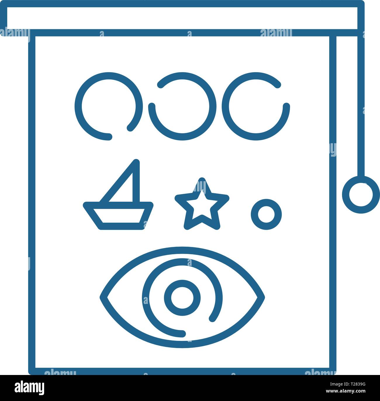 Eyesight check line icon concept. Eyesight check flat vector symbol ...
