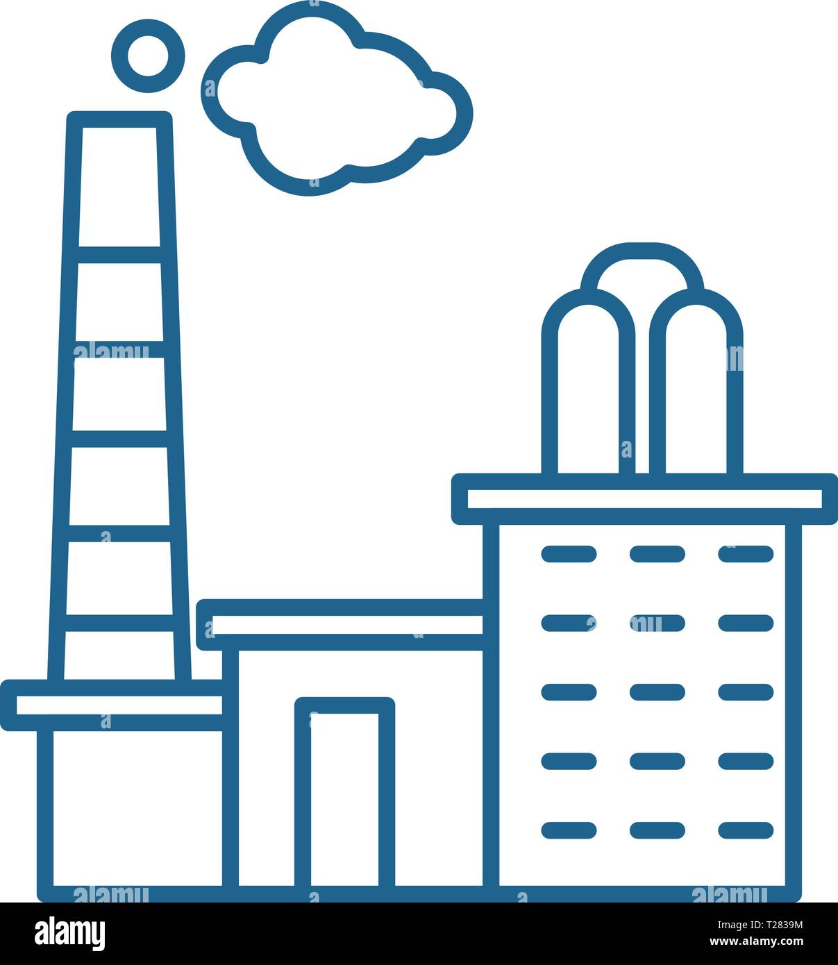 Factory line icon concept. Factory flat vector symbol, sign, outline ...
