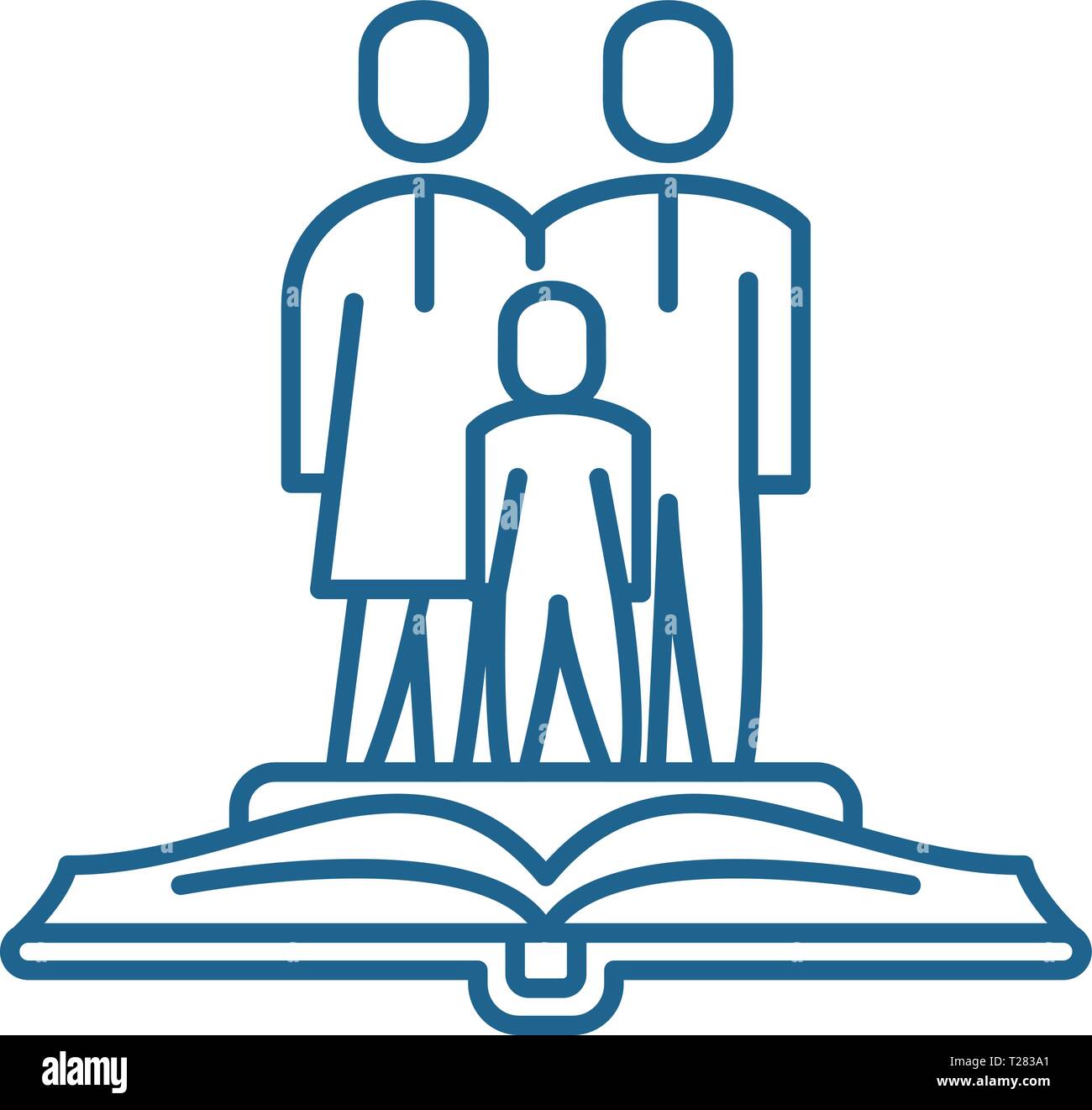 Family law line icon concept. Family law flat vector symbol, sign ...