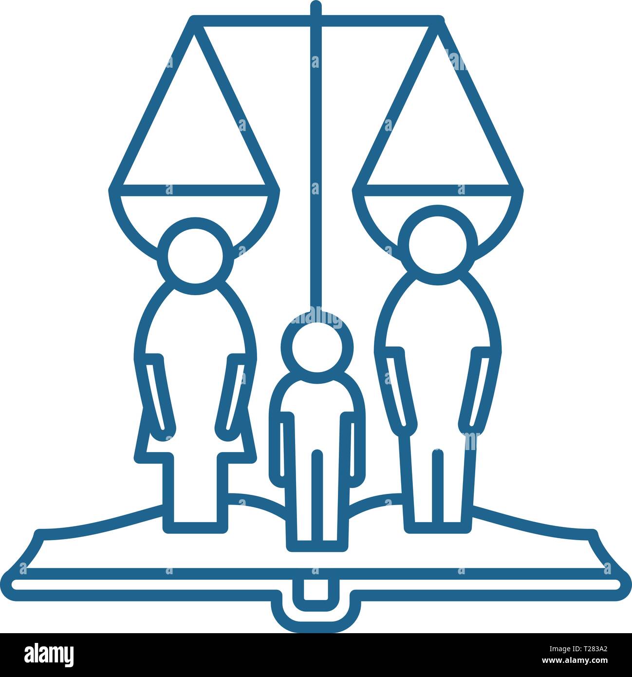 Family rights line icon concept. Family rights flat vector symbol, sign ...