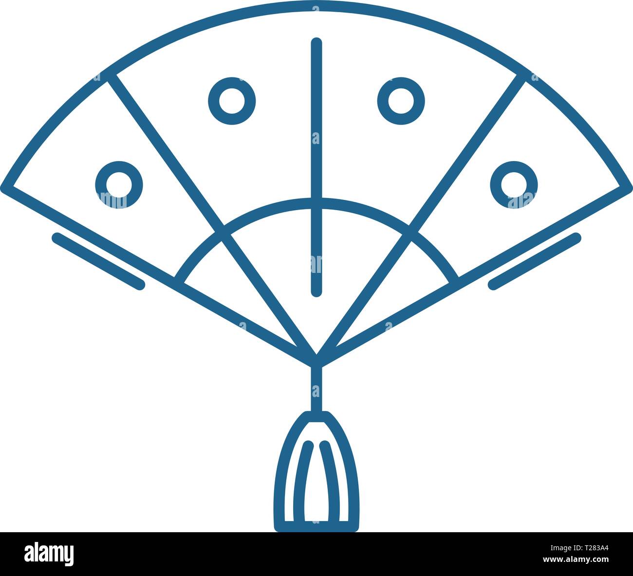 Fan line icon concept. Fan flat vector symbol, sign, outline ...