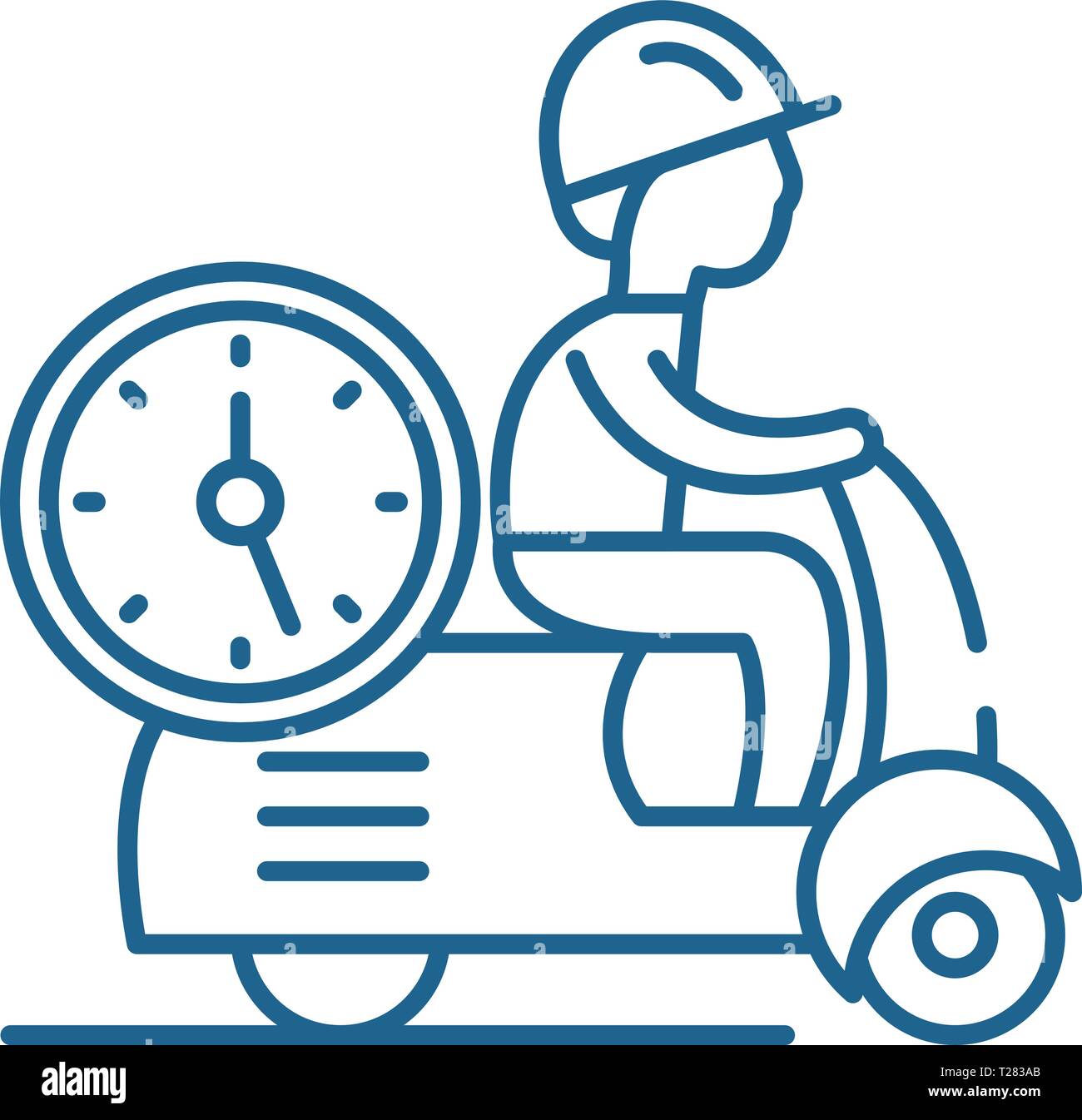 Fast courier line icon concept. Fast courier flat vector symbol, sign ... Fast courier line icon concept. Fast courier flat vector symbol, sign ...