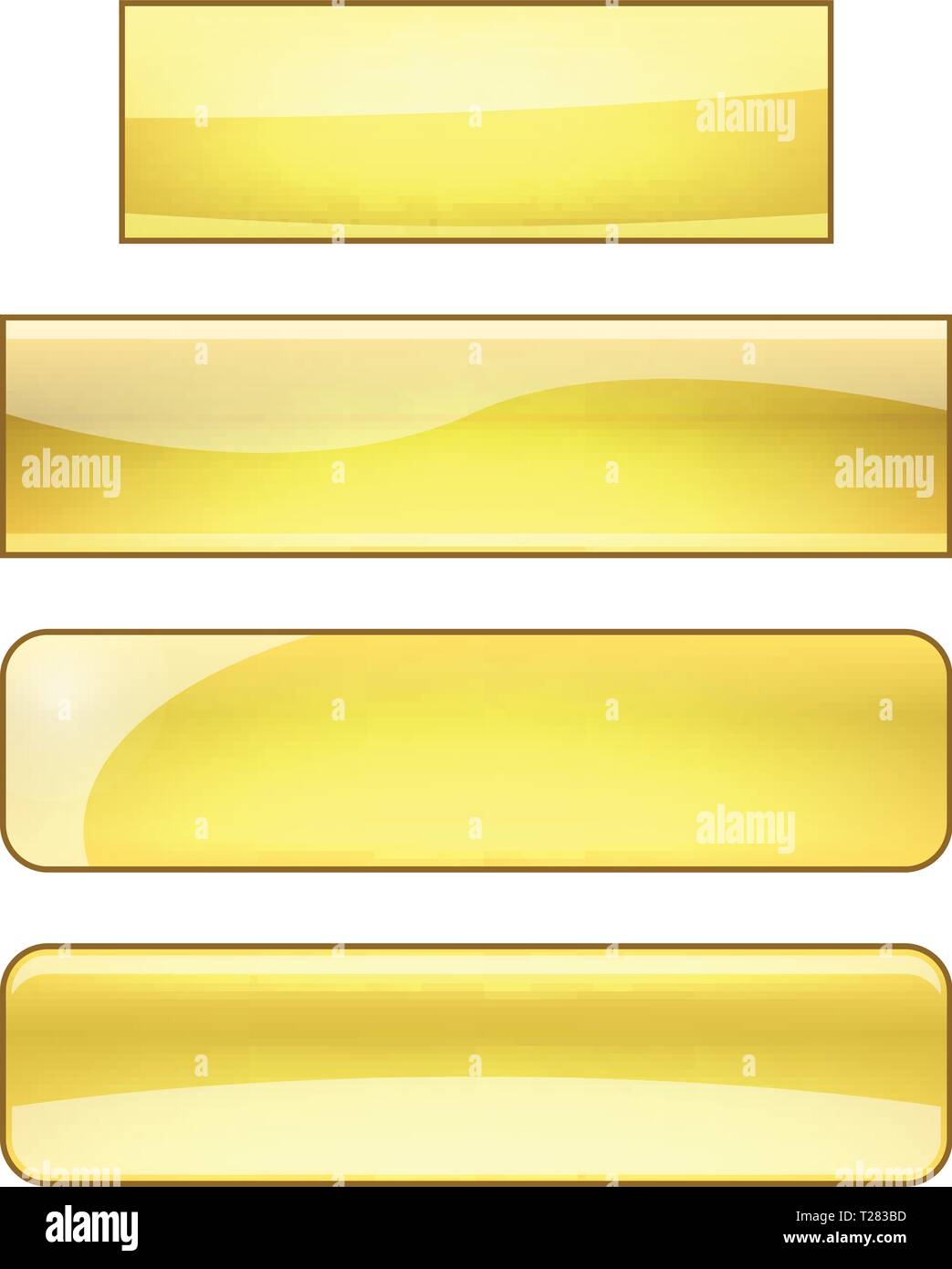 vector bright glossy web buttons set - golden Stock Vector Image & Art ...