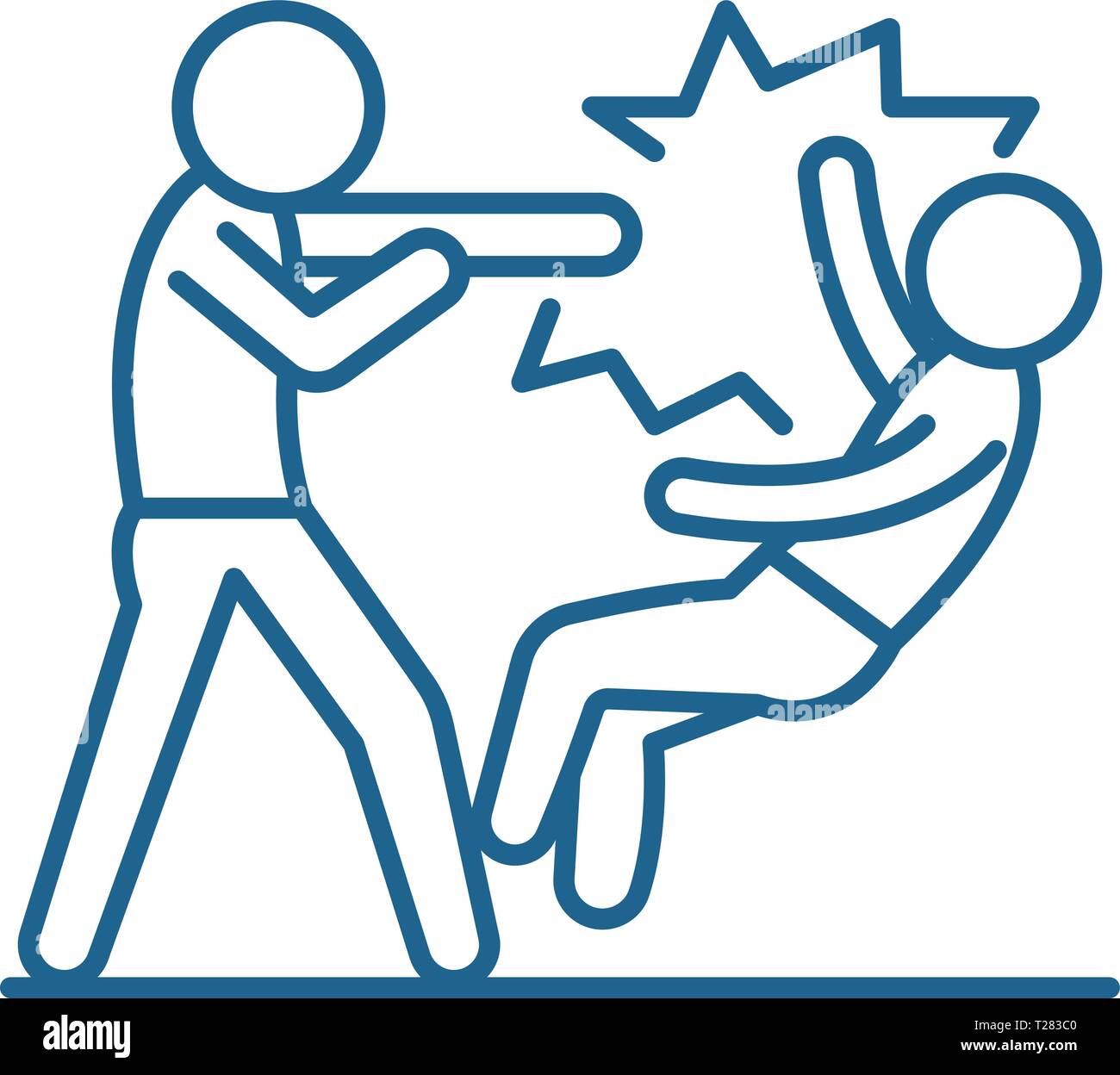 Fight line icon concept. Fight flat vector symbol, sign, outline ...