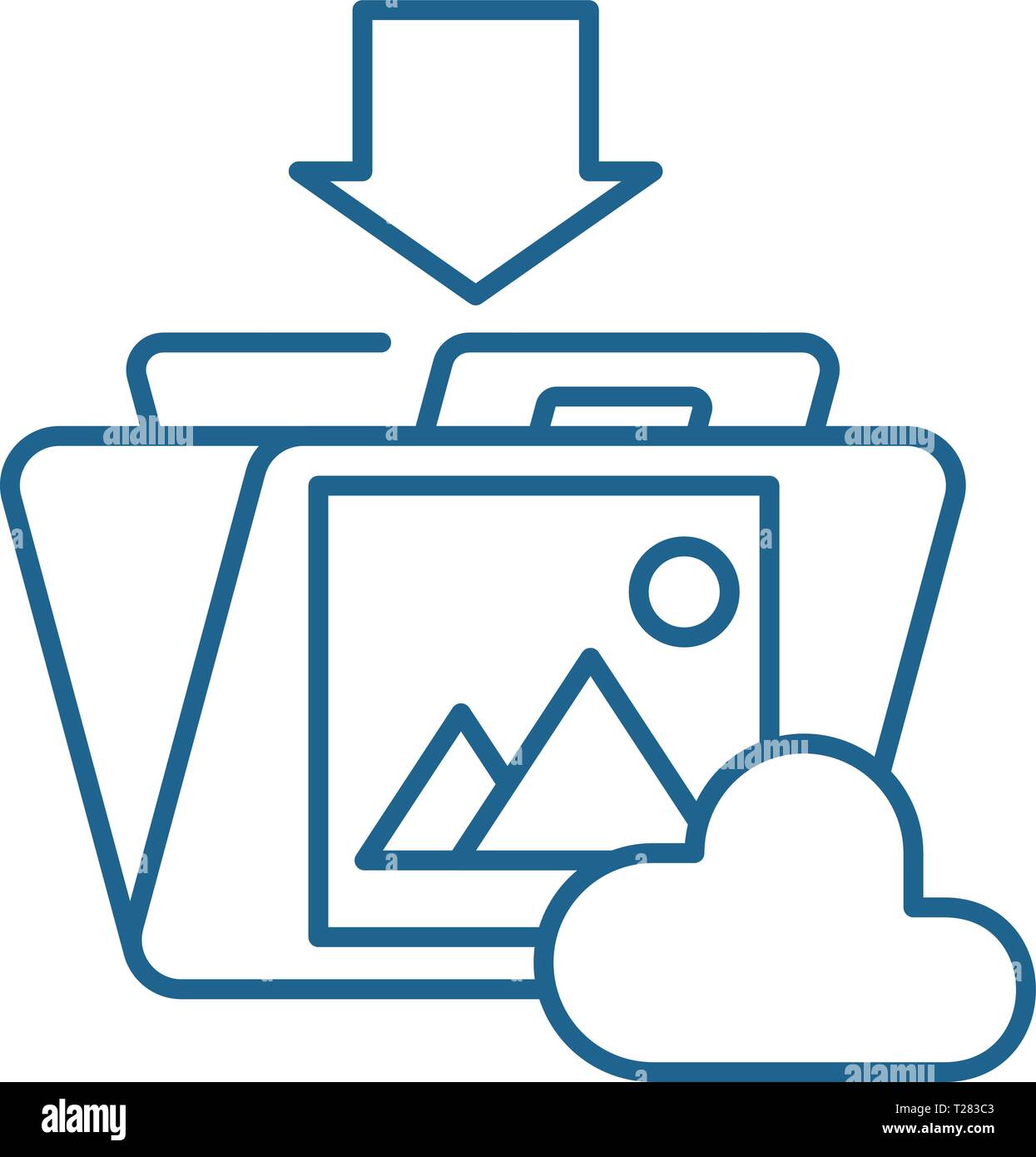 File upload line icon concept. File upload flat vector symbol, sign, outline illustration Stock ...