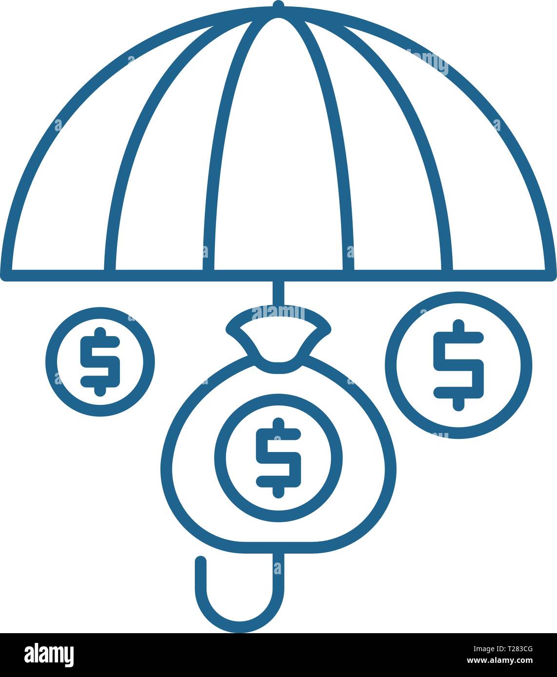 Financial insurance line icon concept. Financial insurance flat vector ...