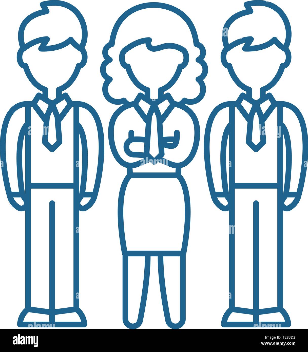 Financial team line icon concept. Financial team flat vector symbol ...