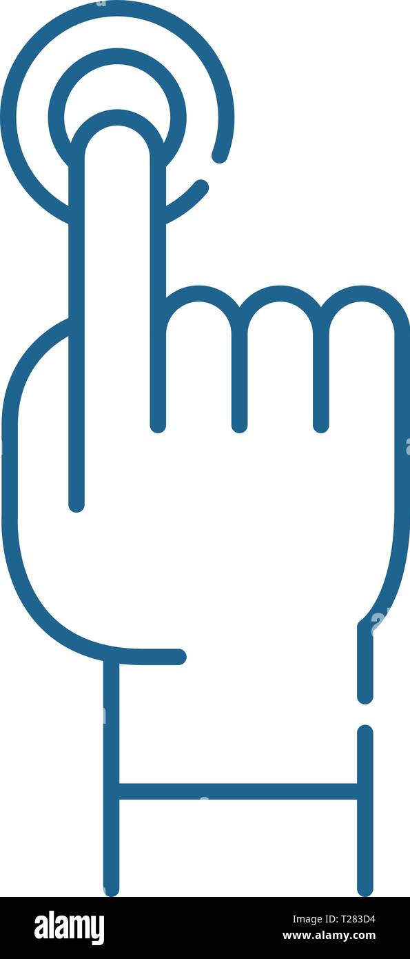 Finger tapping line icon concept. Finger tapping flat vector symbol ...