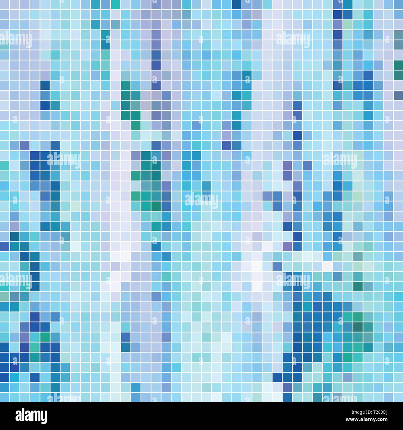 abstract vector square pixel mosaic background - blue Stock Vector ...