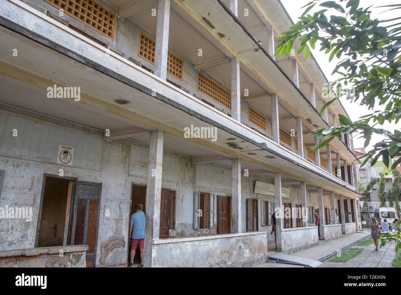 A Cell Block at the S21 Tuol Sleng Genocide Museum, Phnom Penh ...