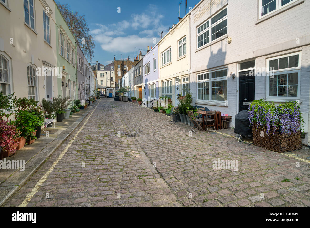 Connaught Village - Hyde Park Estate's luxury retail quarter on a sunny ...