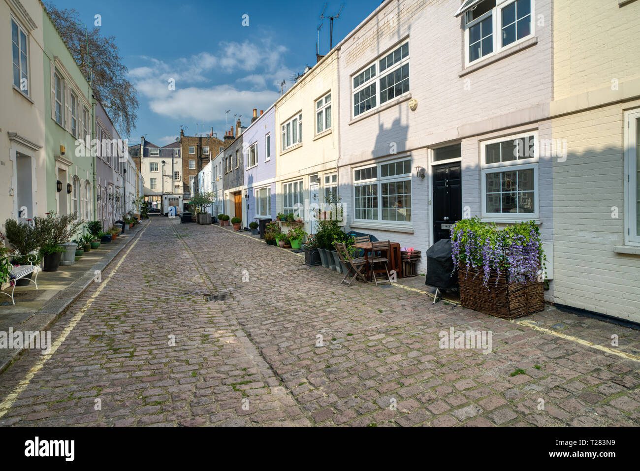 Connaught Village - Hyde Park Estate's luxury retail quarter on a sunny ...