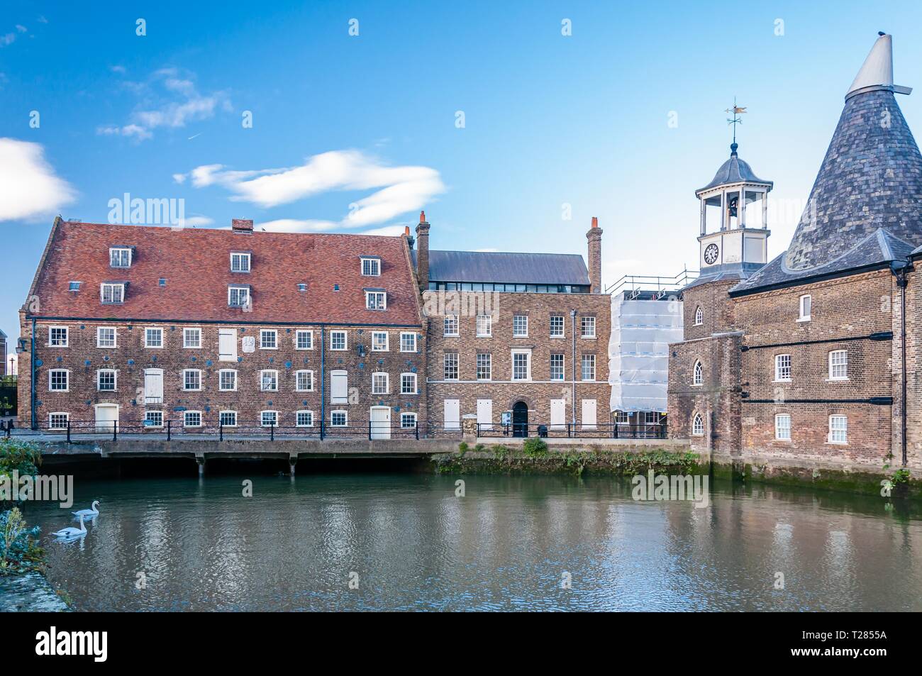 House Mill tidal watermill part of the three mills complex at Bromley ...