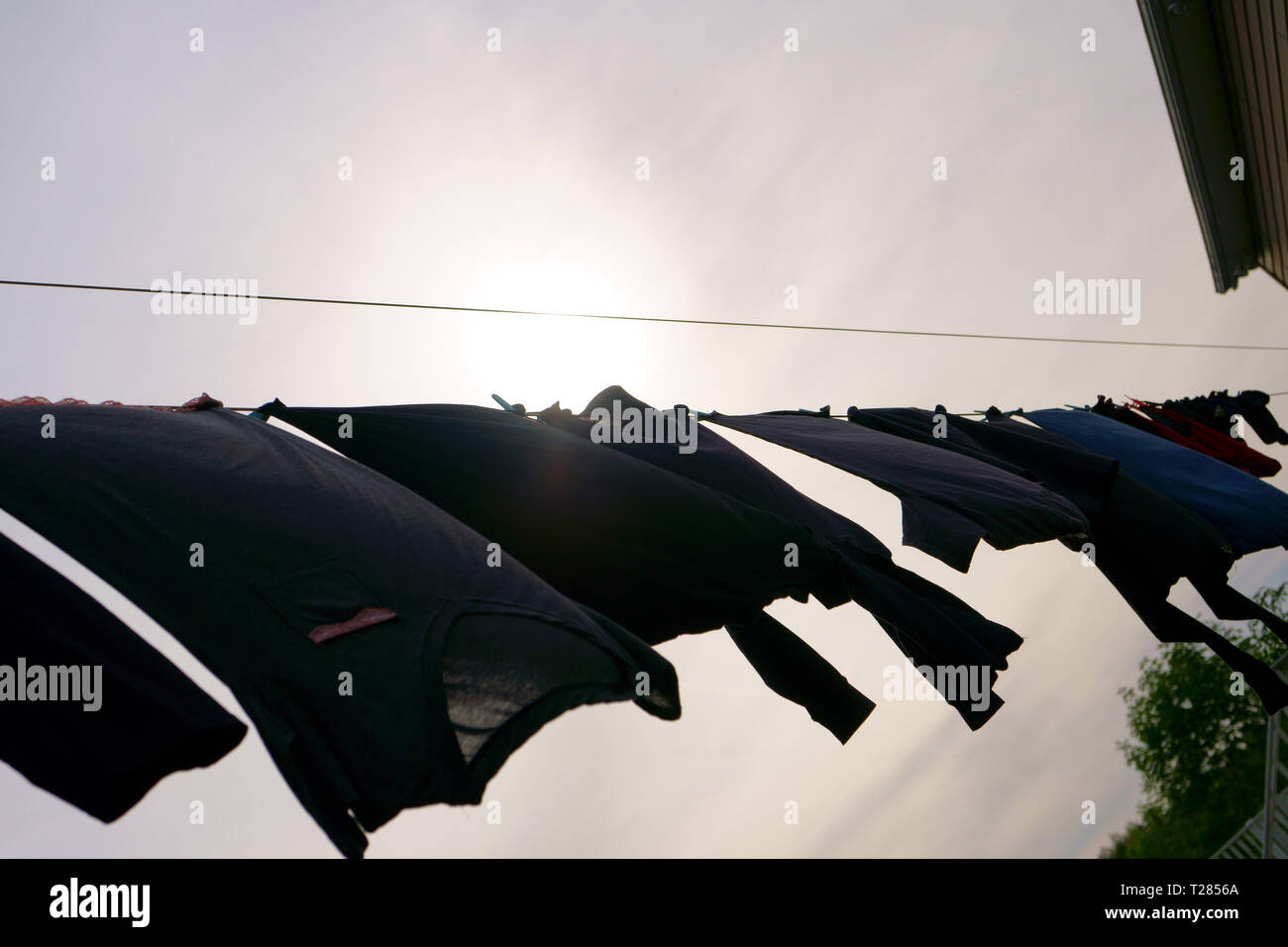 Air drying clothes hi-res stock photography and images - Alamy