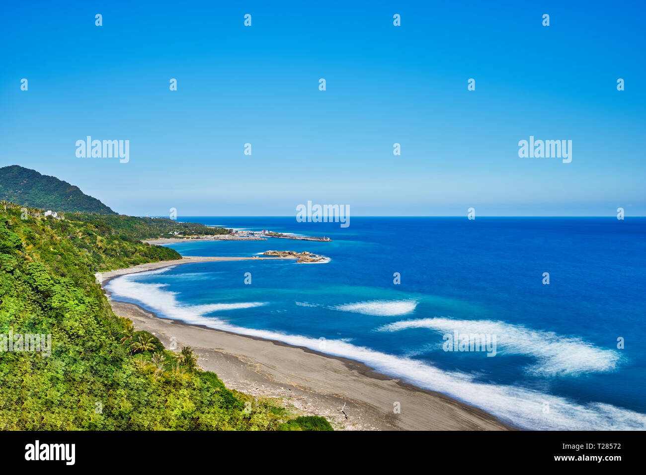 Beautiful landscape scenic of Jinzun long beach in Donghe city, eastern ...