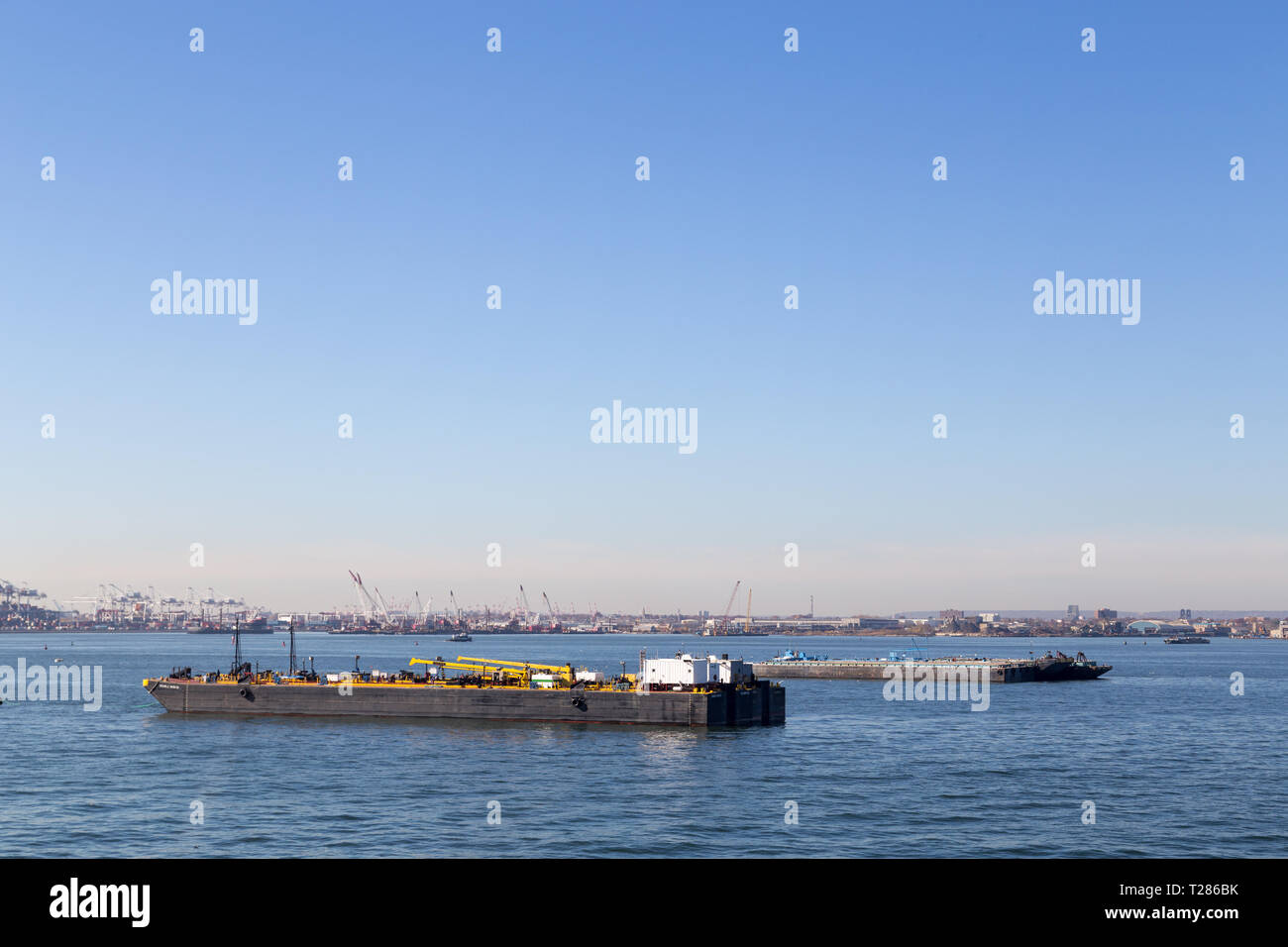 Two Oil Barges at Bayonne Port Stock Photo - Alamy