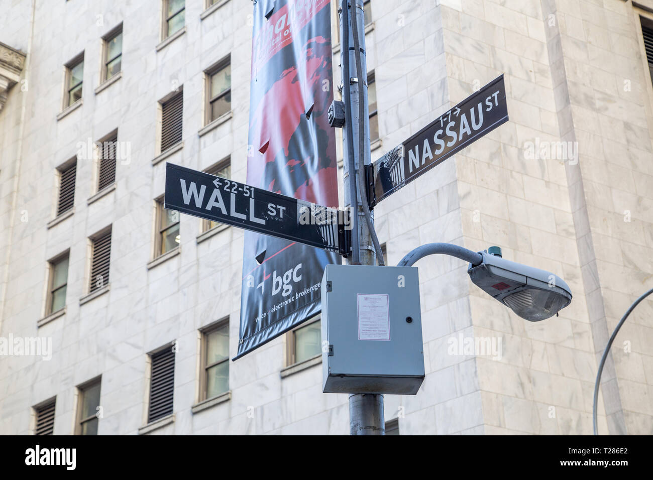 Wall Street and Nassau Street signs in NYC Stock Photo - Alamy