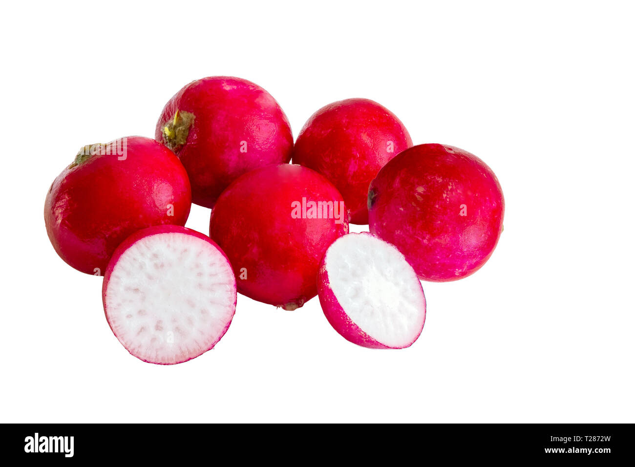 Bright red radish isolated on white background Stock Photo - Alamy