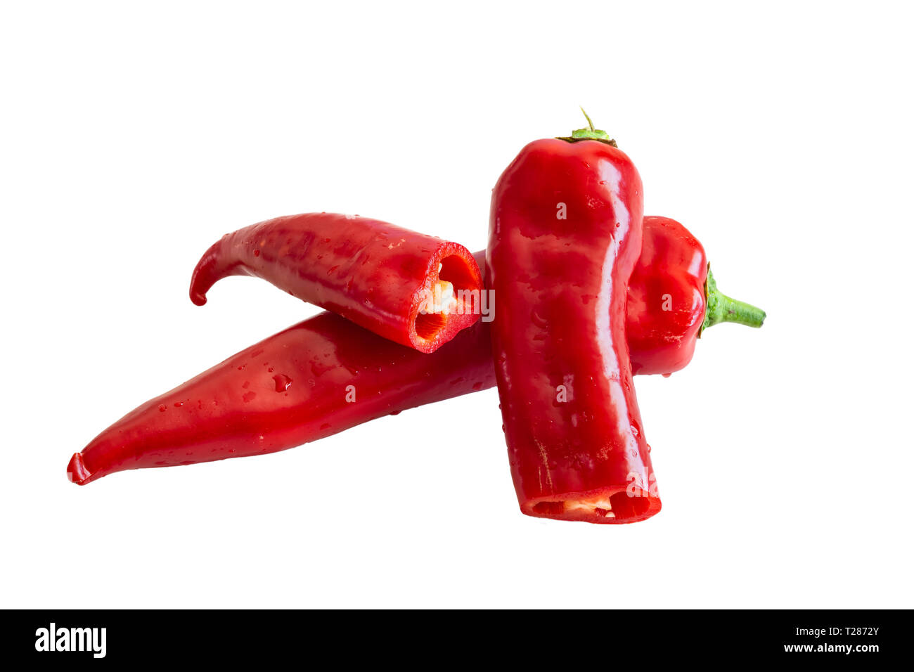 Bright red pepper isolated on white background Stock Photo - Alamy