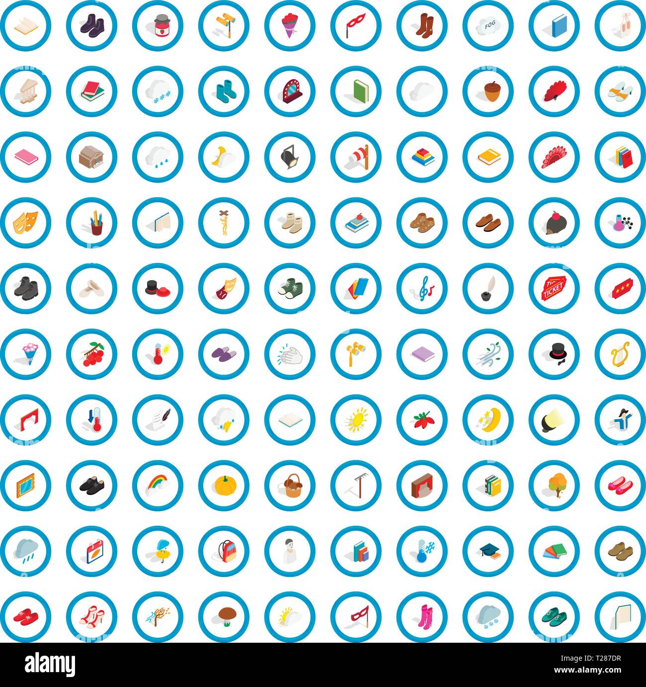 100 old icons set, isometric 3d style Stock Vector Image & Art - Alamy