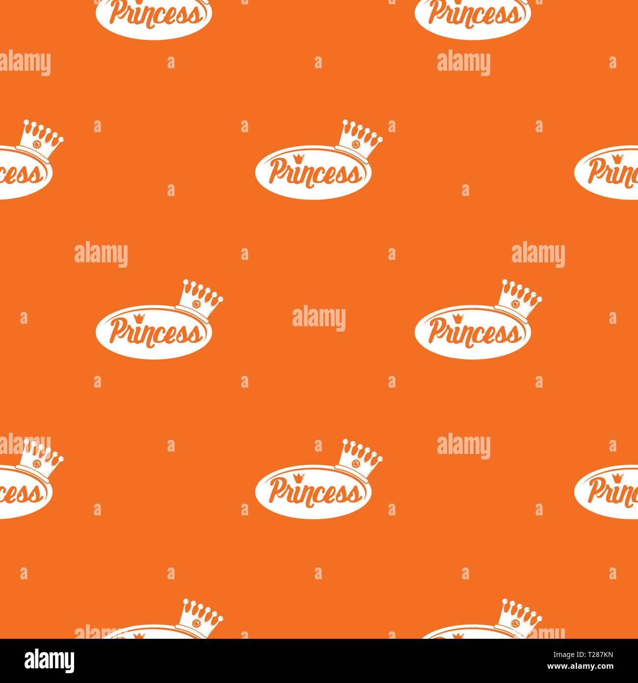 Word princess crown pattern vector orange Stock Vector Image & Art - Alamy