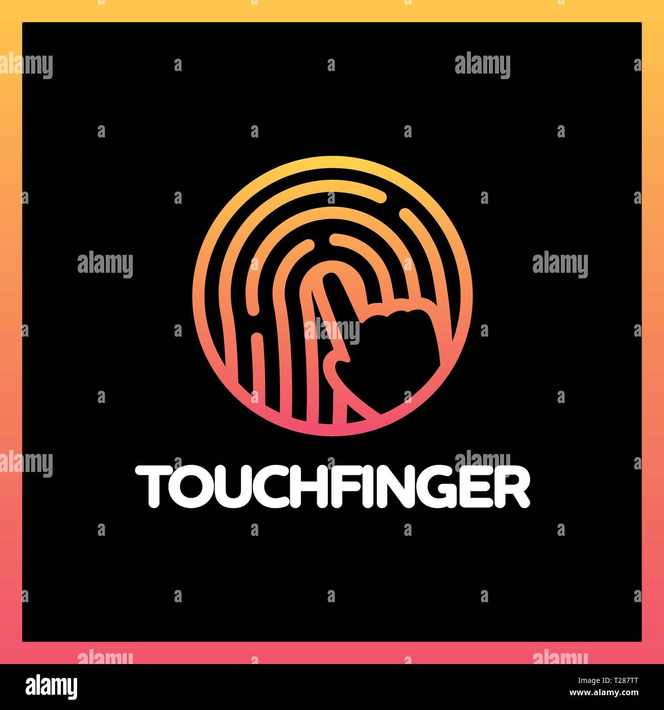 Touch Fingerprint App Logo. Circle Watch Colorful Logotype Stock Vector ...