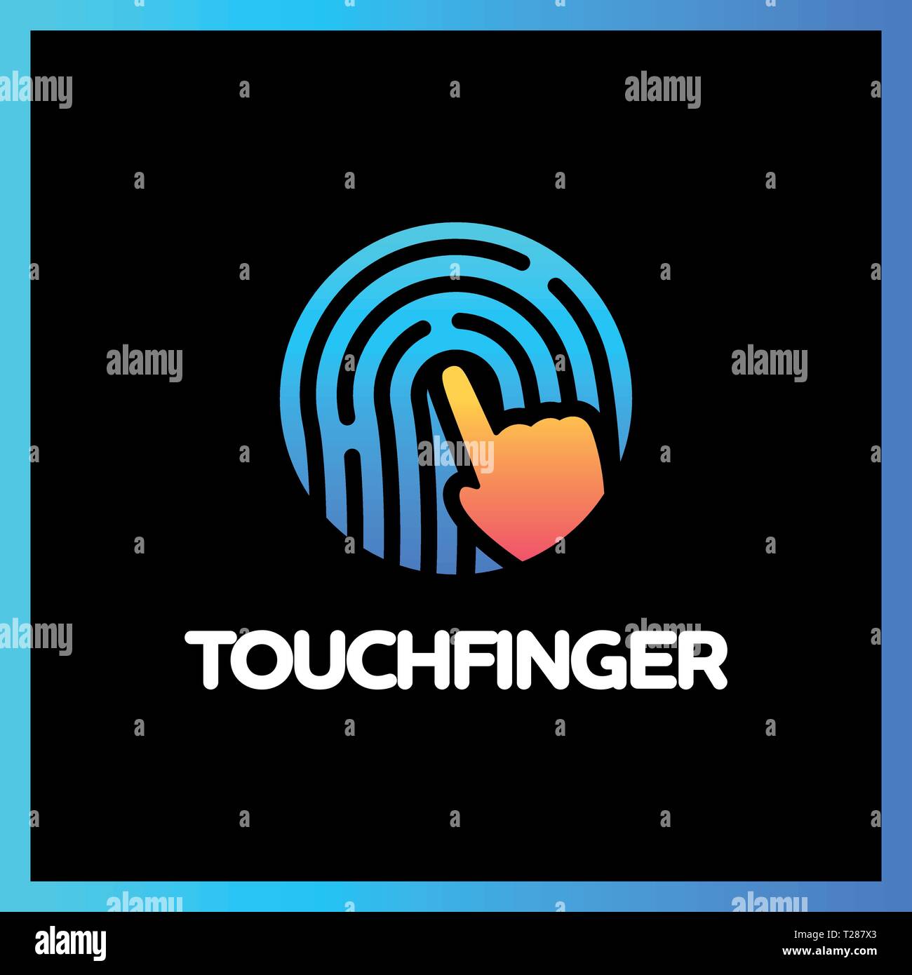 Touch Fingerprint App Logo. Circle Watch Colorful Logotype Stock Vector ...