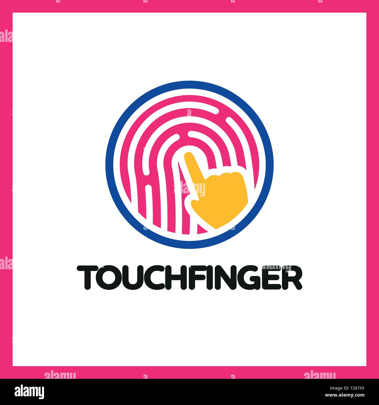 Touch Fingerprint App Logo. Circle Watch Colorful Logotype Stock Vector ...