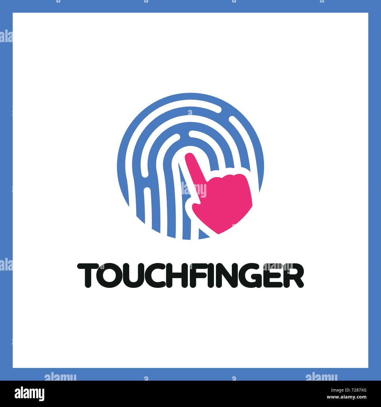 Touch Fingerprint App Logo. Circle Watch Colorful Logotype Stock Vector ...