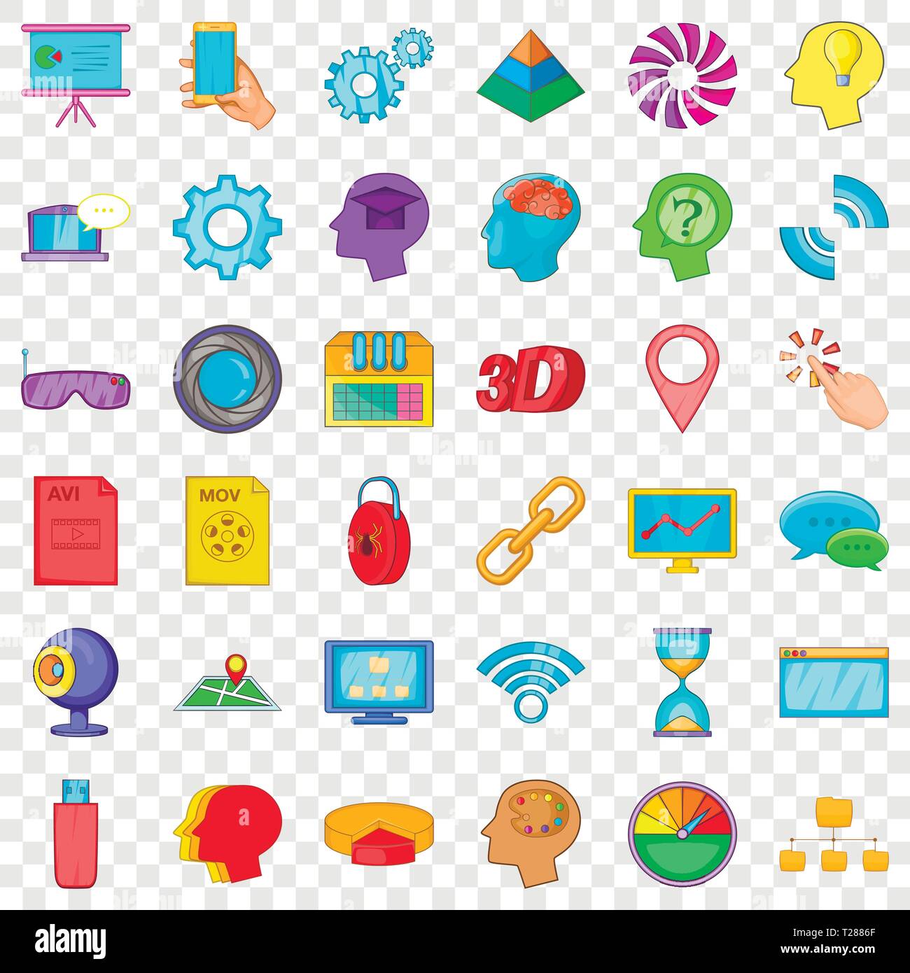 Web information icons set, cartoon style Stock Vector Image & Art - Alamy