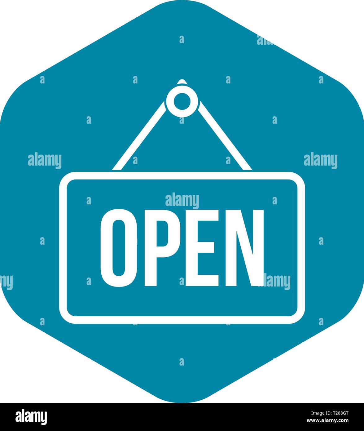 Sign open icon, simple style Stock Vector Image & Art - Alamy