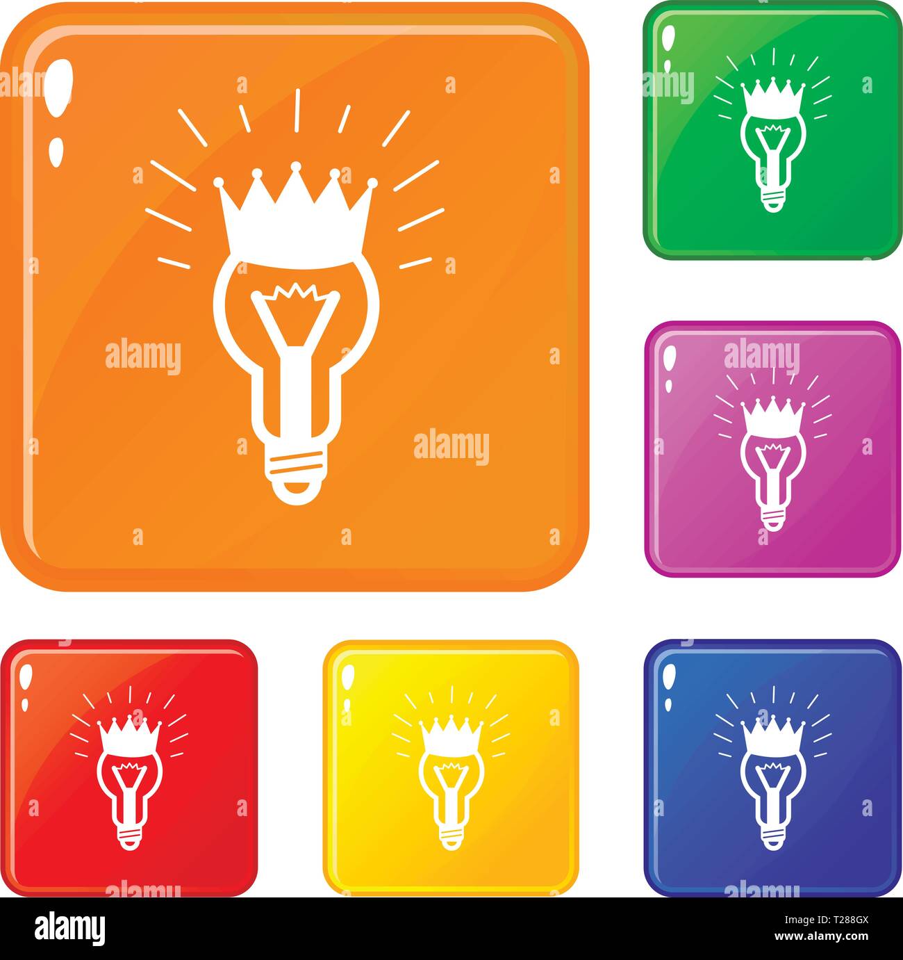 King bulb idea icons set vector color Stock Vector Image & Art - Alamy