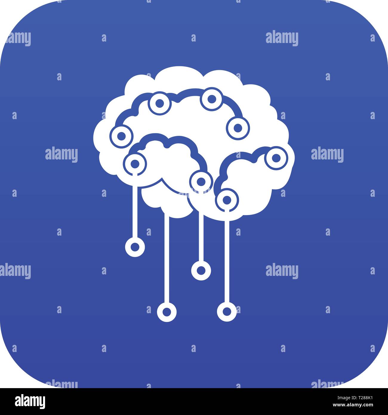 Sensors on human brain icon digital blue Stock Vector Image & Art - Alamy